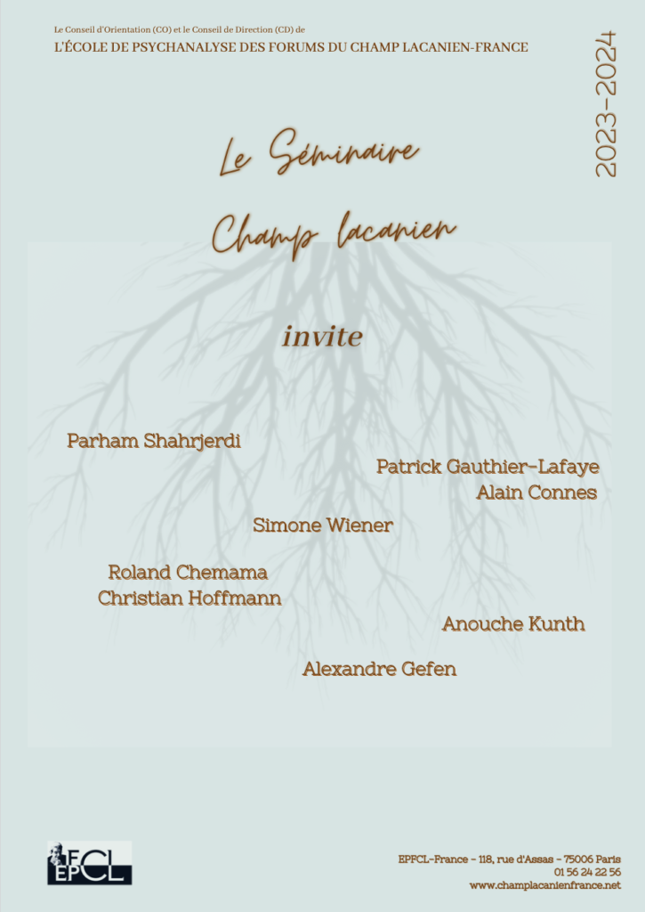 Archives des Séminaire du Champ lacanien - EPFCL